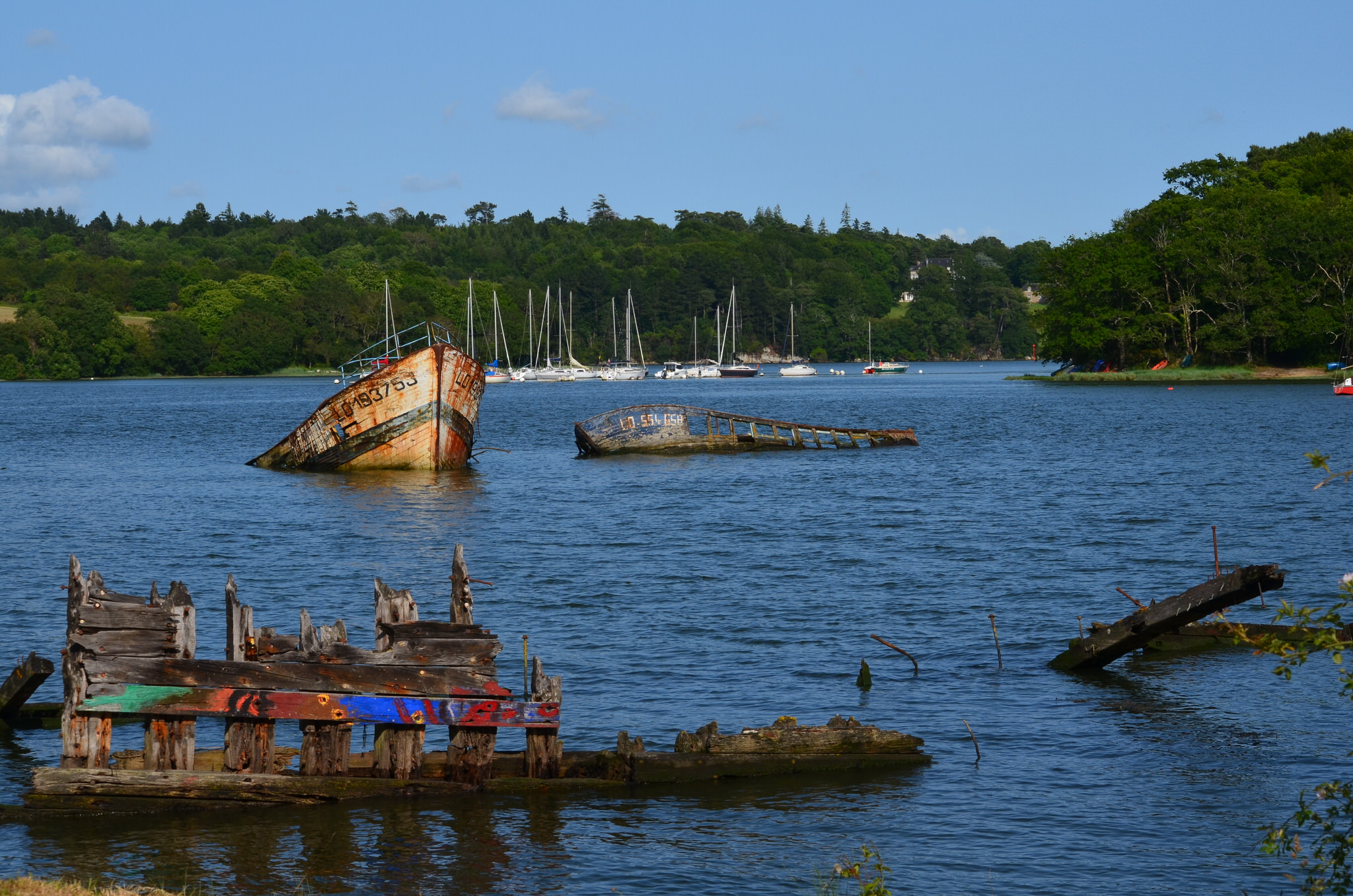 Lanester - cimetière de bateaux de Kerhervy - Lorient Bretagne Sud